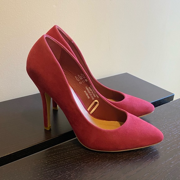 Ardene | Shoes | 3for25wine Colour Vegan Suede High Heel Pumps Size 8 ...